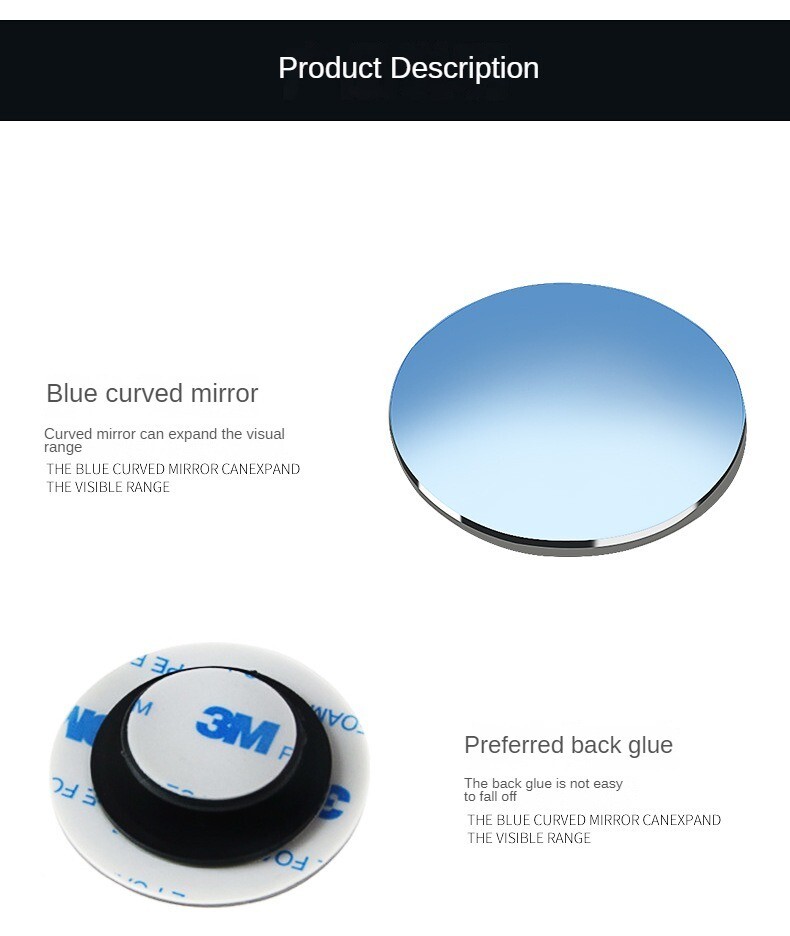 Badu.bg Стъклено огледало за заден ход на кола Голямо зрително поле Допълнително огледало за ...