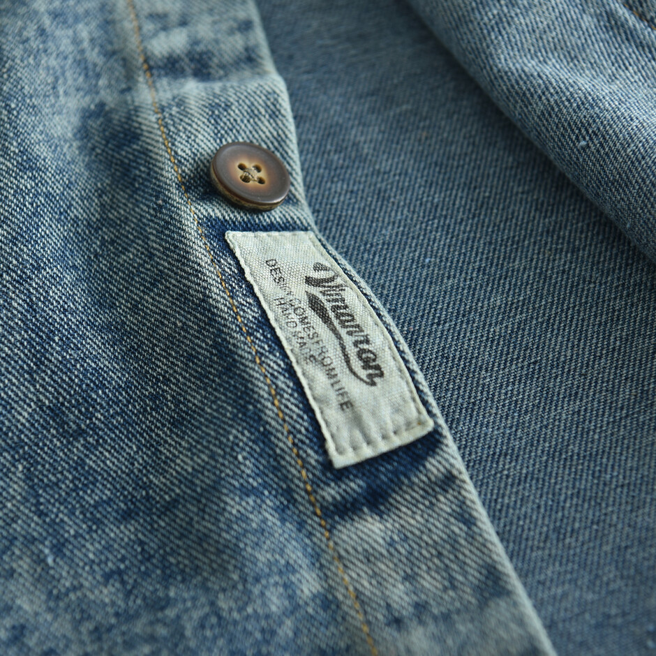 Badu Bg Инструментална носталгична дънкова риза със снежинка за мъже Есенна мъжка ретро яке с